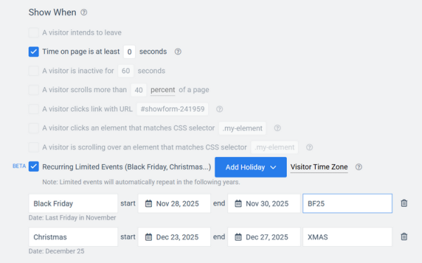 New Feature: Recurring Limited Events, Perfect for Holiday & Seasonal ...
